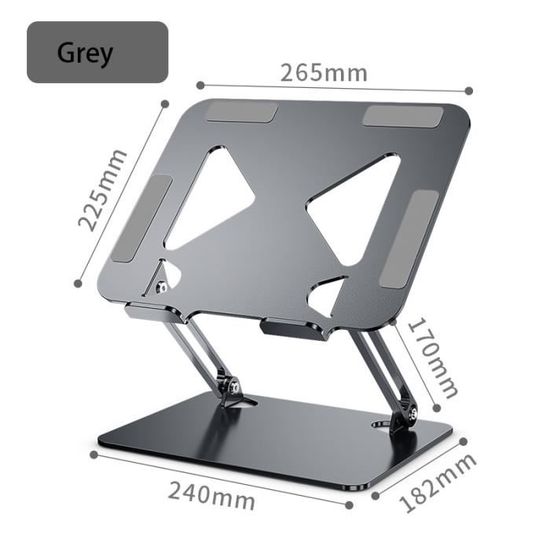 Gris-Support réglable en acier au carbone pour ordinateur portable et ...