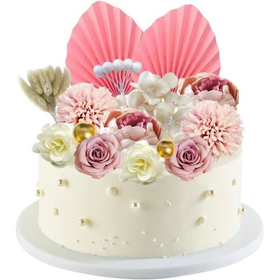 14 Pièces Boho Décoration De Gâteau,Décorations De Gâteaux Fleurs, Avec ...