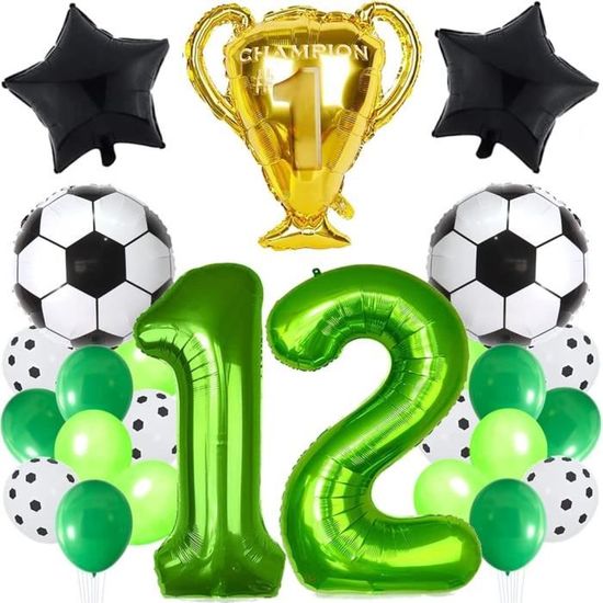 Football Décoration Anniversaire 12 Ans Enfant Garcon Ballons Vert ...