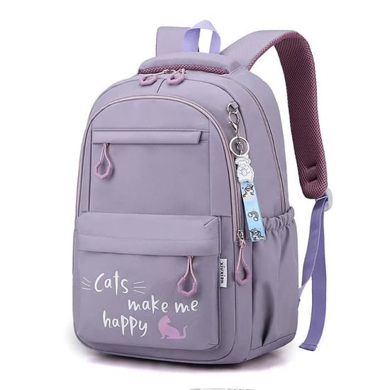 Sac À Dos Ecole Pour Filles - FUNMOON - Violet - Grande Capacité ...