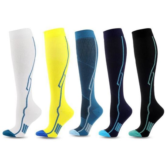 5 Paires Chaussette de Contention,ANNEFLY Sportive Bas de Contention ...