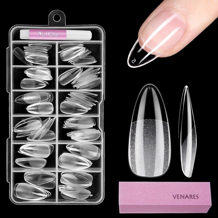 Capsules Ongles Amande, 120 Pièces Kit Capsule Ongle Gel 12 Tailles Kit ...