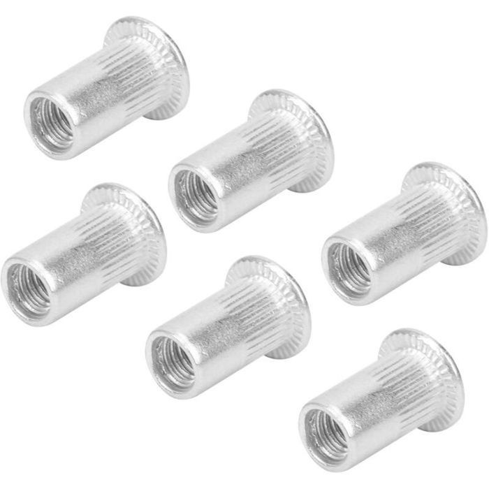 100 pièces écrous à rivets aveugles écrous en aluminium M5 écrous à rivets inserts écrous à ...
