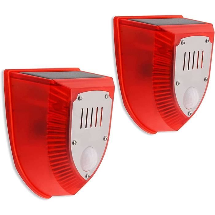 Alarme Solaire De Sécurité Extérieur - H7208 - Rouge - Lampe solaire ...