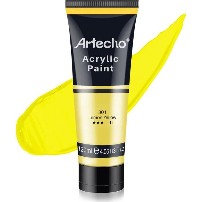 Peinture Acrylique 120ml Jaune Citron Imitation,Acrylic Paint,Peinture ...