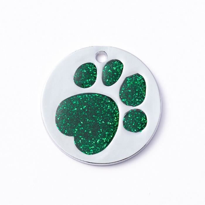CRAZE Paw Print Round Stainless Steel Pet Tag for Dogs and Cats ...