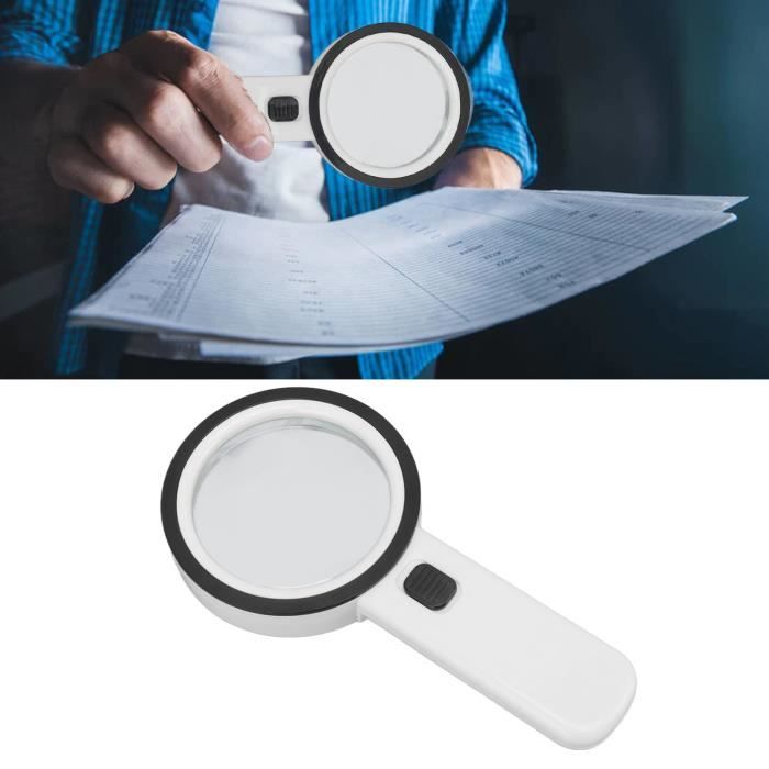 Loupe avec lumière UV Loupe d'inspection de l'argent 12LED pour la ...