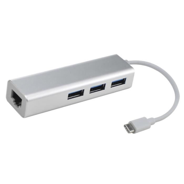 Tapez à 3 USB 3.0 HUB RJ45 LAN PORT PORT Ethernet Convertisseur d ...