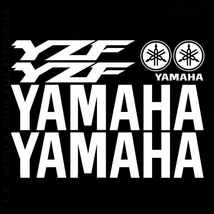 7 stickers YAMAHA YZF – BLANC – sticker YZF 600 750 1000 EXUP - YAM407 ...