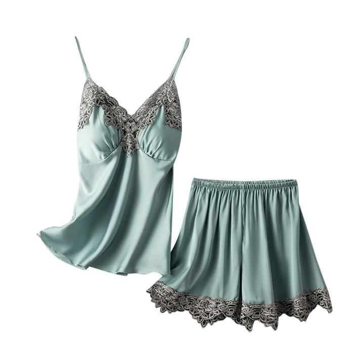 Femmes Sexy Sling Shorts Dentelle Garniture Deux Pièces Home Service ...