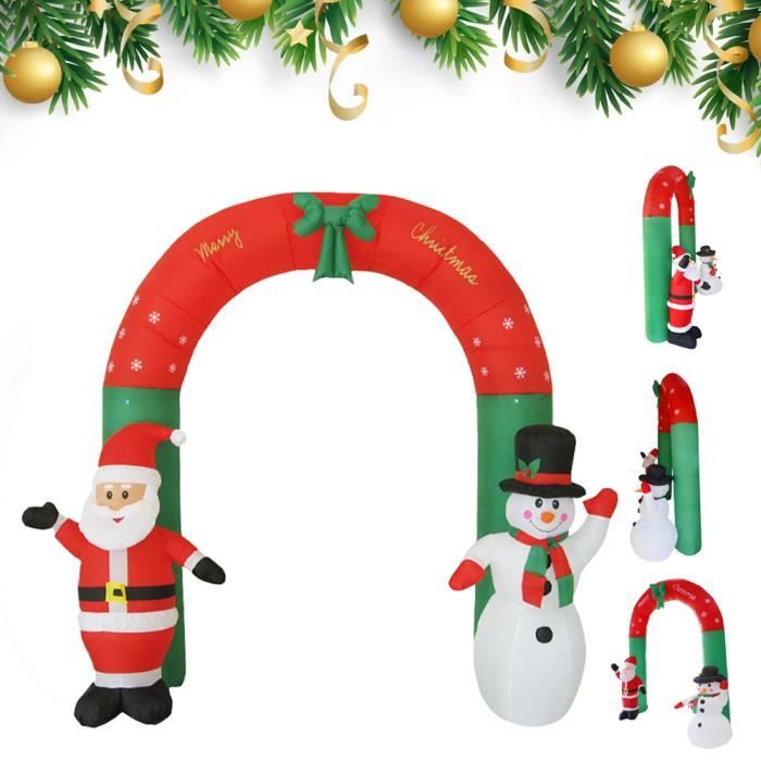 Arche de Noël gonflable 2,4 m avec Père Noël et bonhomme de neige ...