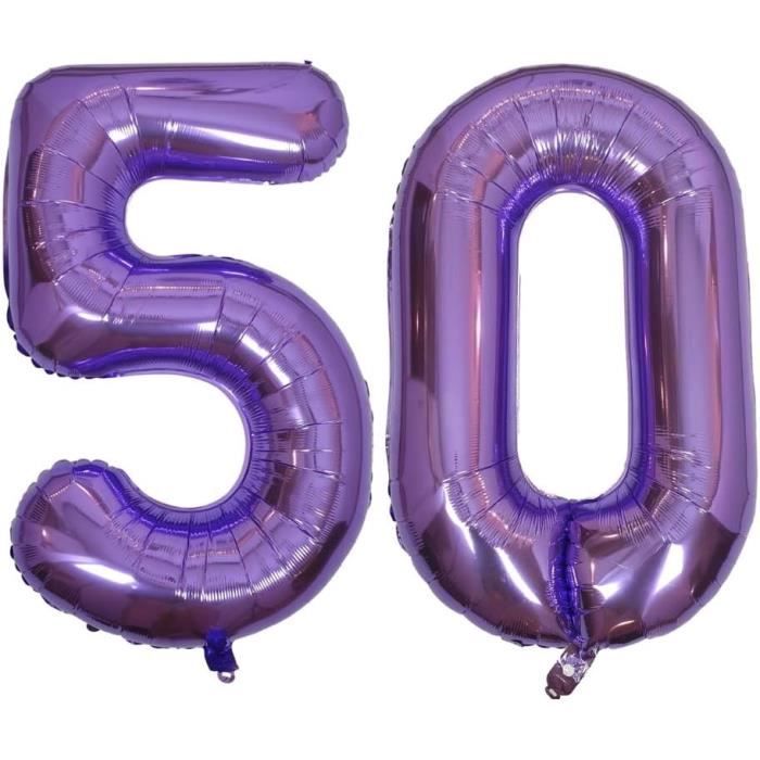 Ballon 50 Ans Violet Xxl Ballon Anniversaire 50 Ans Decoration, Ballon ...
