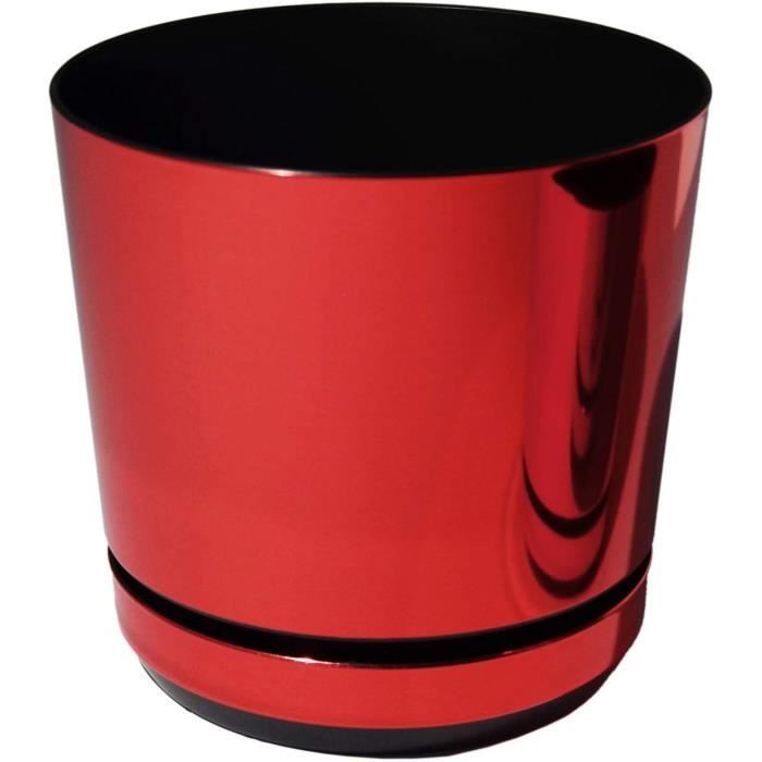 Pot De Fleur - Rouge Brillant 21 Cm - Pot En Plastique Solide, Pot De ...