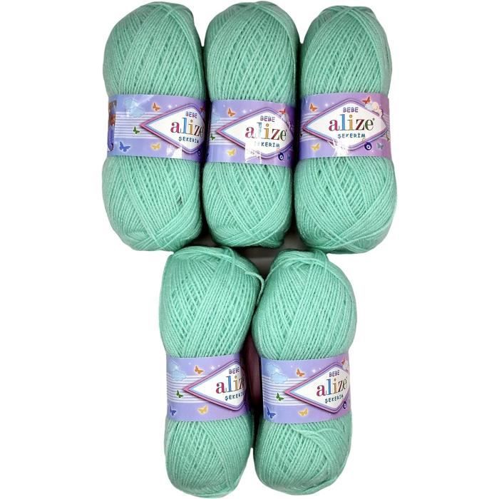 Alize Bebe Lot De 5 Pelotes De Laine À Tricoter 100 G - Couleur Unie ...