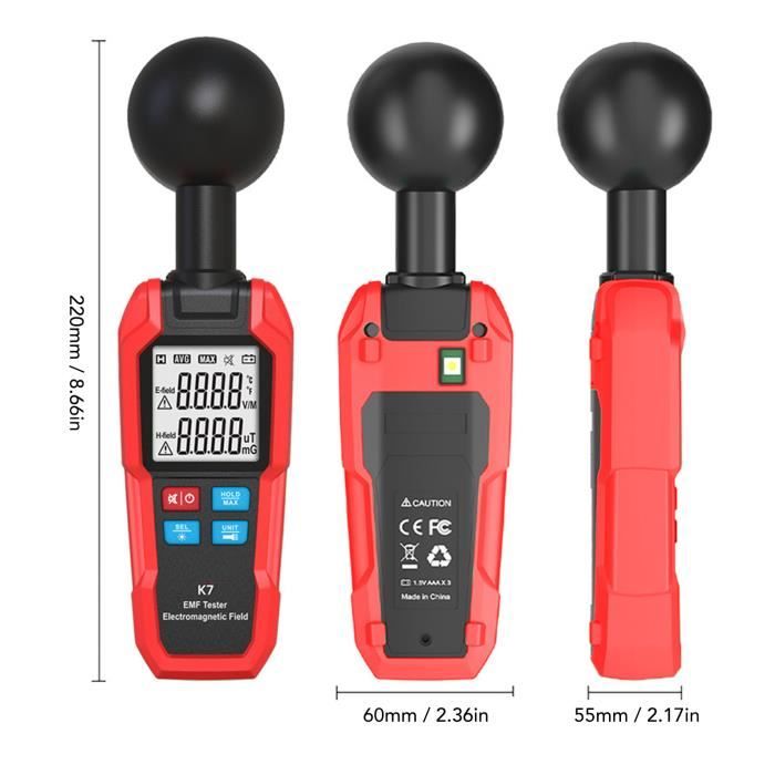 Détecteur EMF détecteur de champ magnétique Compteur EMF, Détecteur de ...