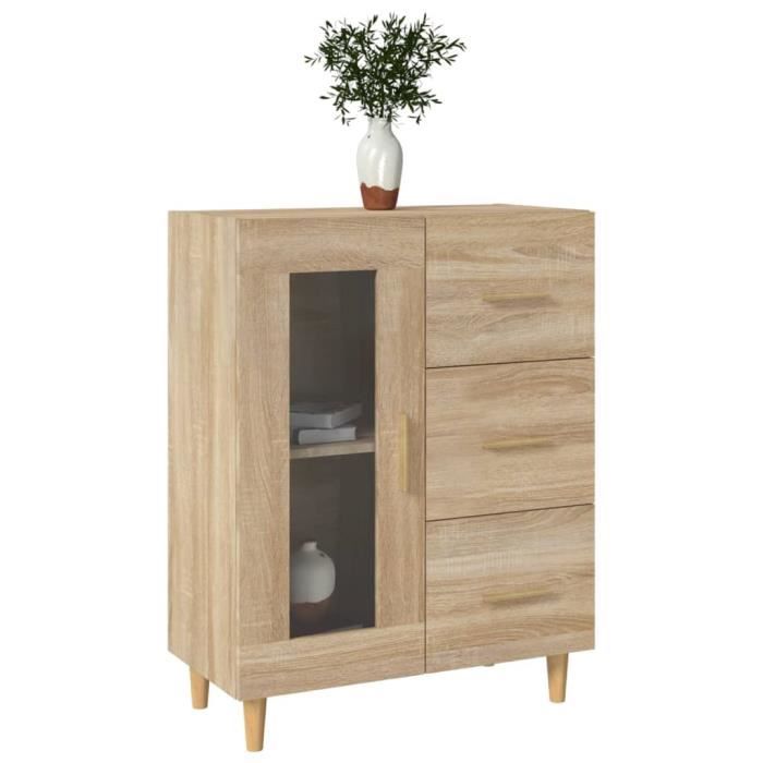 FAN - Buffet Chêne sonoma 69,5x34x90 cm Bois d'ingénierie - HAUTE ...