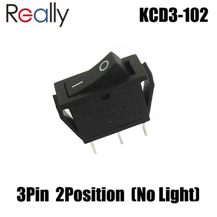 KCD3-102 Black -interrupteur à bascule,15a 250V-20a 125V AC,KCD3,2 ...