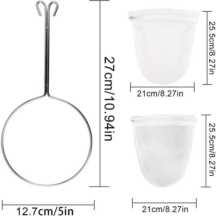 Sac à Lait Végétal Tissu passoire Réutilisable Sac Filtrant en Mailles ...