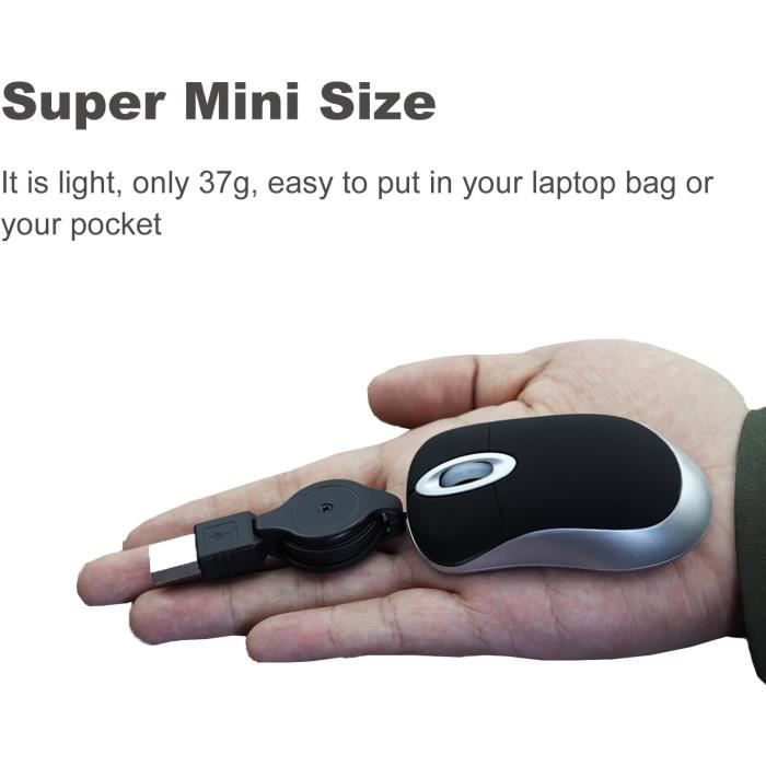 Mini Souris,Souris Filaire Avec Rétractable Câble Usb, Souris D ...
