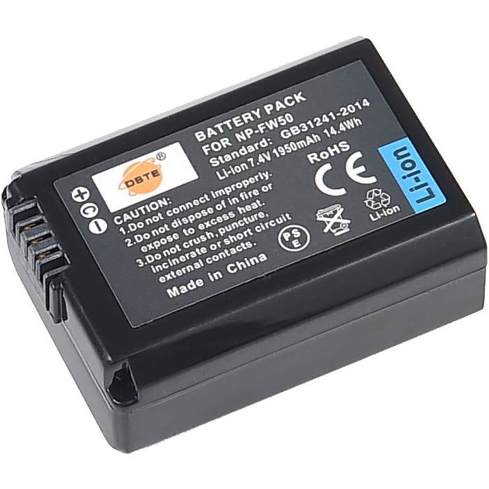 2-Pack Batteries + Travel Chargeur Compatible Pour Sony Np-Fw50 Zv-E10 ...