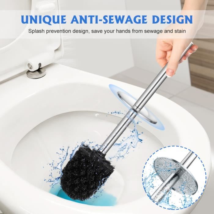 HOMEMAXS 2 Sets 304 Stainless Steel Toilet Brush with Holder Ergonomic Elegant Long Handle for Bathroom BROSSE WC Cdiscount Bricolage