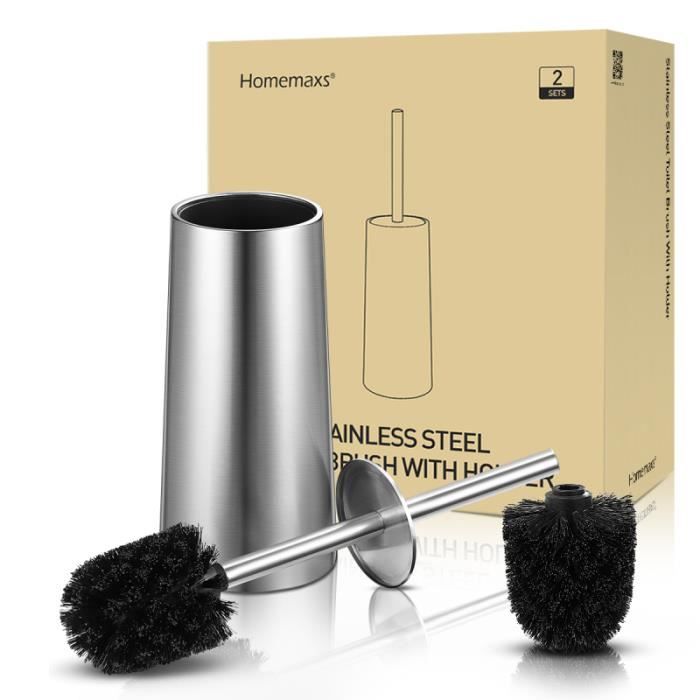 HOMEMAXS 2 Sets 304 Stainless Steel Toilet Brush with Holder Ergonomic Elegant Long Handle for Bathroom BROSSE WC Cdiscount Bricolage
