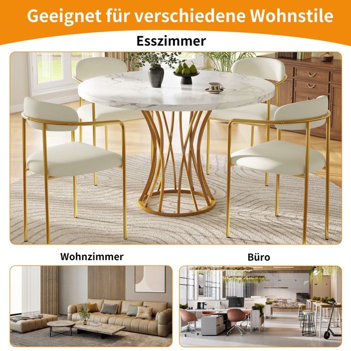 Table ronde 80 cm -CDISPLAY-pour 4 à 6 personnes,pour les salles à ...