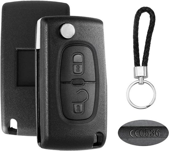 CE0536 2 Boutons Coque Clé de Voiture Télécommande Compatible avec ...