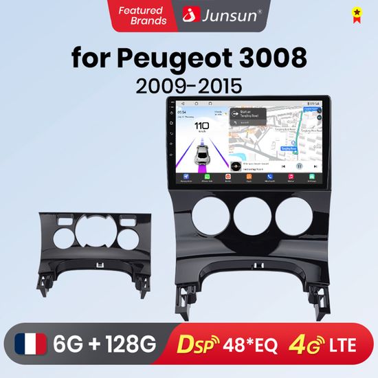 Junsun Autoradio Android 12 pour Peugeot 3008 2009 - 2015 Carplay & Android Auto,9 pouces Écran ...