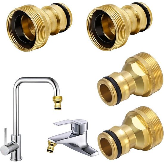 TRAHOO-Gardena Lot de 4 raccords de robinet universels pour mitigeur de tuyau d'arrosage ...