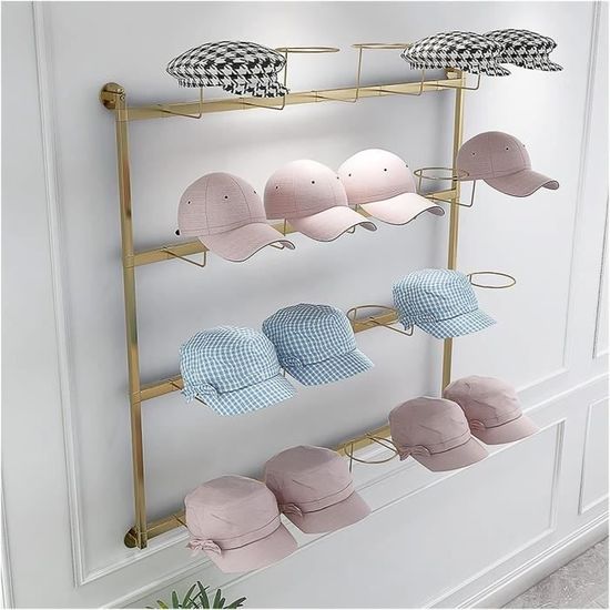Étagère Porte-Chapeau En Fer Moderne Pour Mur, Présentoir De Détail À 4 ...