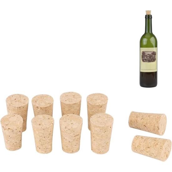 10Pcs Liège, 2Type Premium Liège Naturel Conique Bouchons Coniques Conique Bouchon De Bouteille ...
