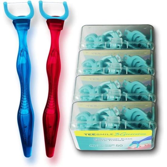 Porte-fil dentaire propre évolutif TEEsmile , 200 palmes de rechange de ...