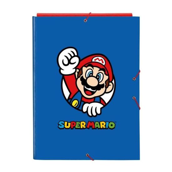 Super Mario Dossier Rouge Bleu A4 (26 x 33.5 x 2.5 cm) - 8412688471225 ...