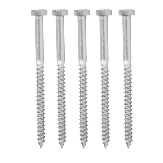 TMISHION vis à tête autotaraudeuse en bois Vis à tête hexagonale en bois à demi-filetage en ...