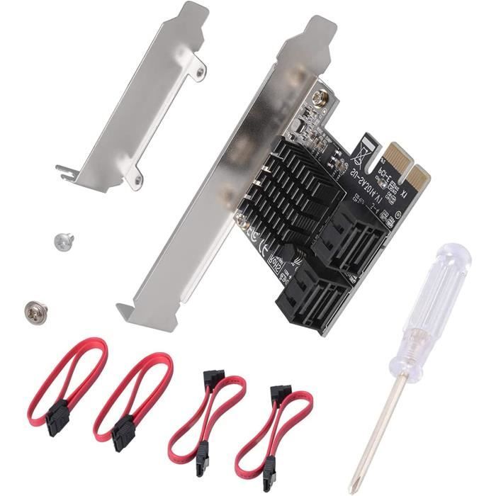Carte SATA 4 Ports avec 4 cables SATAcontrôleur 6 Gbit-s SATA 3.0 Carte ...