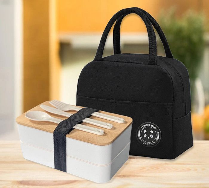 Boite Repas avec Sac Isotherme Repas et Couverts, 1200ml 2 Couches ...