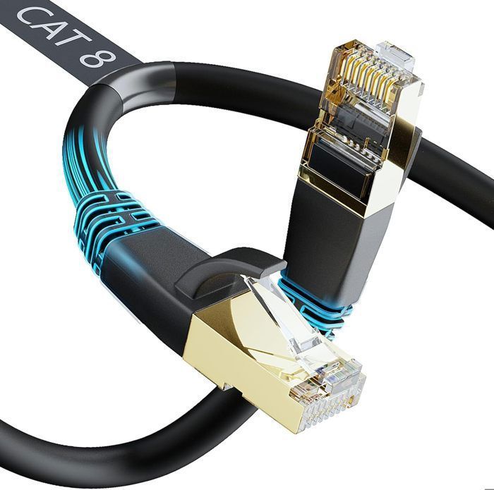 Câble Ethernet Cat 8 - HAUTSTORE - 10m - 40 Gbps - 2000 MHz - SFTP ...