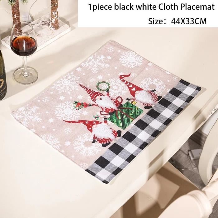 Placemat - 18 noir-Nouvel An 2024 Christmas Gnomes Abron Décorations de ...