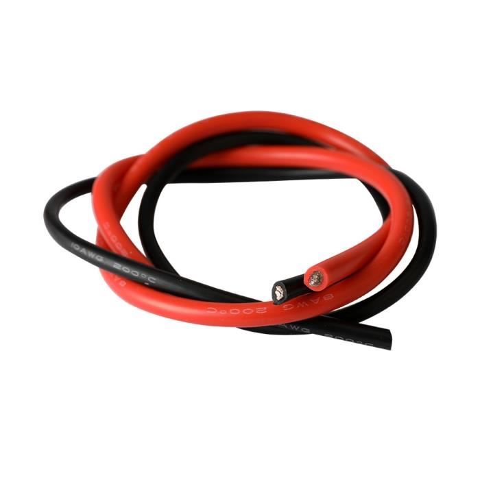 Câble-fil en Silicone noir et rouge 16 AWG - Cuivre étamé - 4m ...