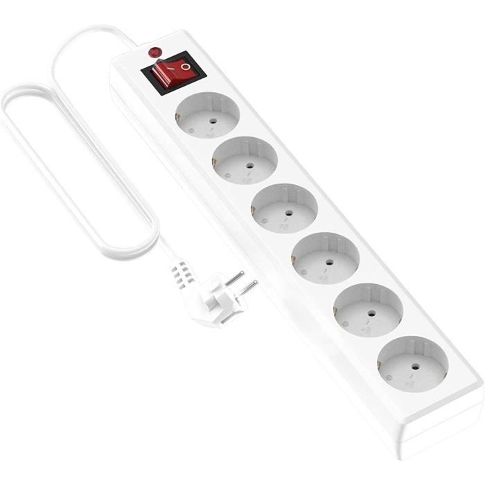 420032 Power-Base Multiple Top De 6 Prises Schuko Avec Interrupteur ...