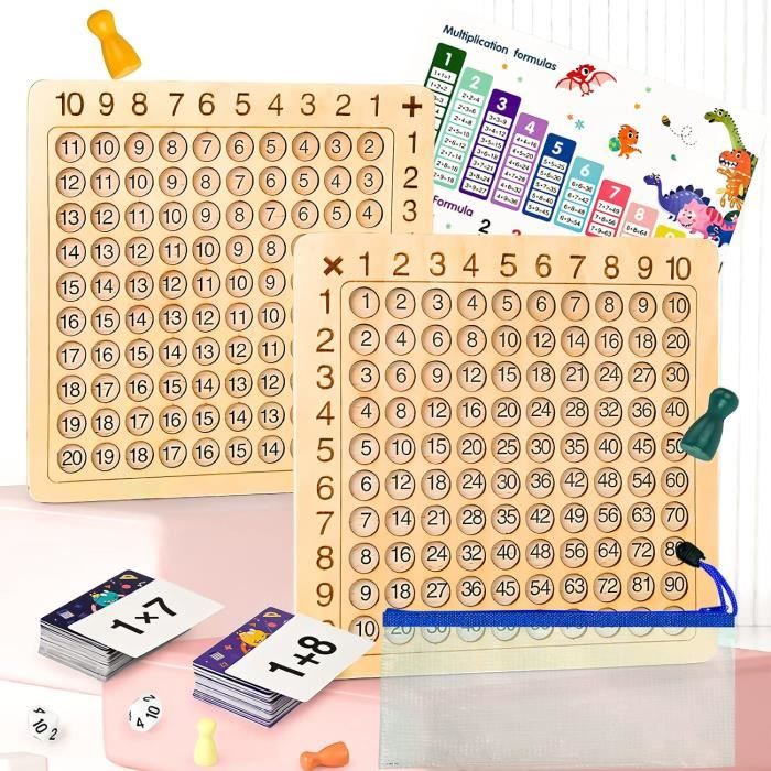 Jeu De Multiplication Et D'Addition Montessori En Bois 2 En 1, 1 X 1 ...