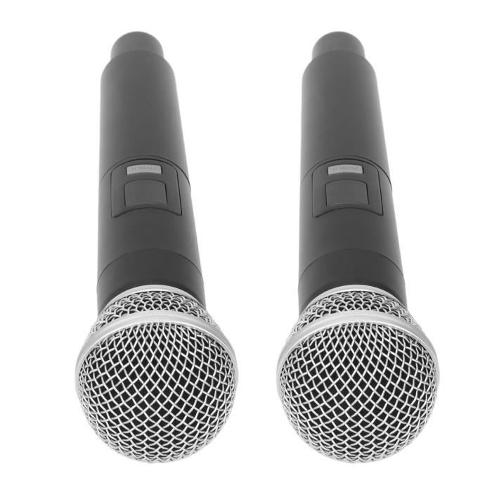 Fdit Ensemble de micros sans fil en métal Système de microphone sans ... Fdit Ensemble de micros sans fil en métal Système de microphone sans ...