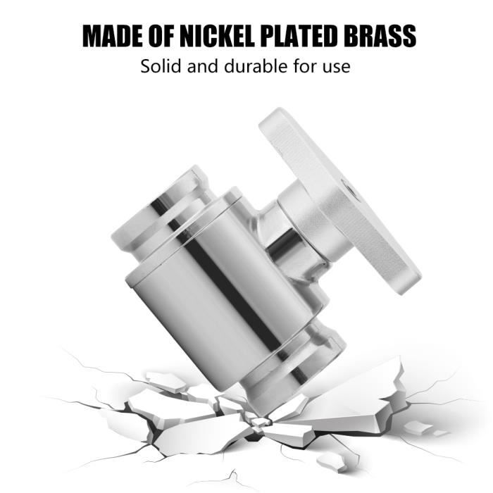 GOTOTOP Vanne d'eau G1 / 4 'Robinet à bille d'eau à filetage interne argenté pour système de ...