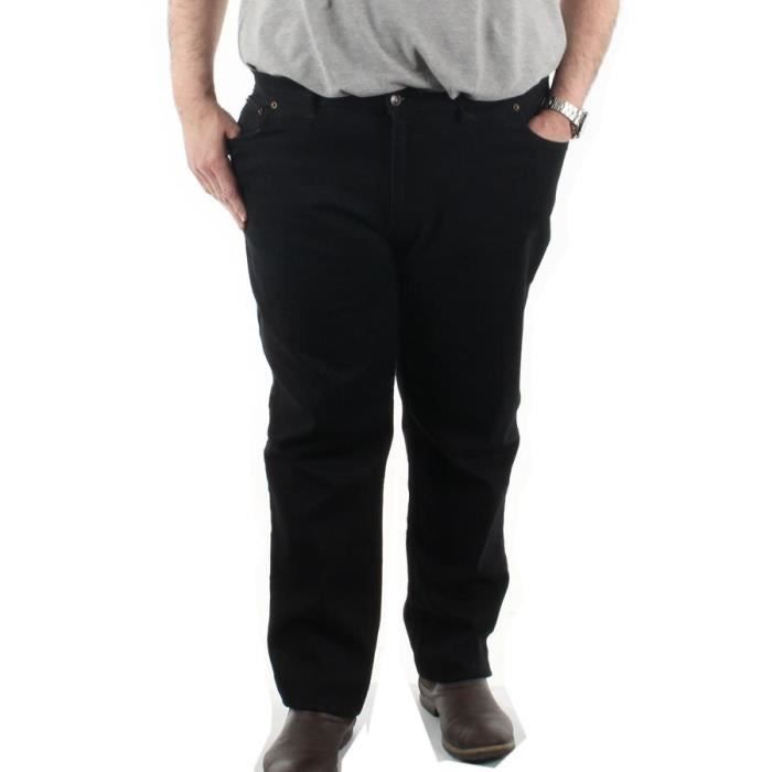 Jean coupe haute stretch grande taille homme ROCKFORD Noir Noir ...