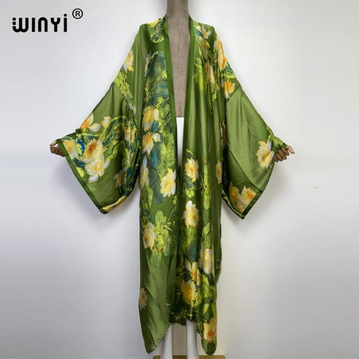 Robe de plage,WINYI-Cardigan long bohème pour femmes,vêtement de plage ...
