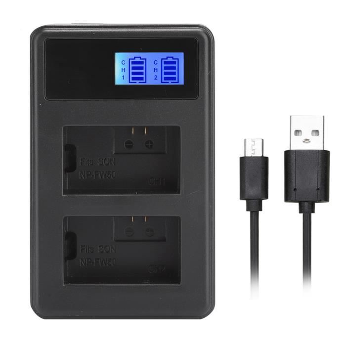 Chargeur De Batterie Caméra Double Fente Seivi Pour Sony Np-Fw50 A6300 A6500 A6000 A7R A7 ...