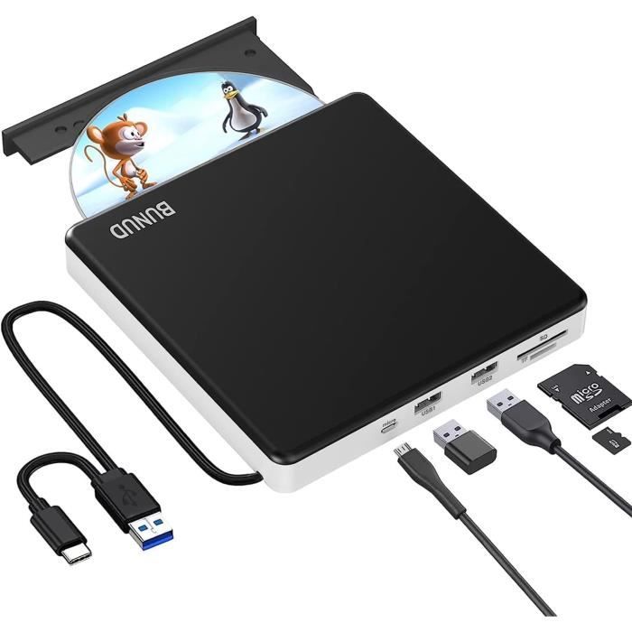 BUNUD Lecteur CD DVD Externe, USB 3.0 Type-C Portable Lecteur DVD ... BUNUD Lecteur CD DVD Externe, USB 3.0 Type-C Portable Lecteur DVD ...