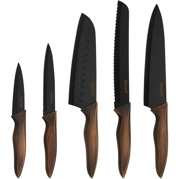 Hecef Ensemble de Couteaux de Cuisine Professionnel, Set Couteau ...
