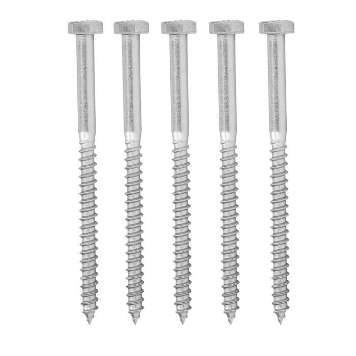 TMISHION vis à tête autotaraudeuse en bois Vis à tête hexagonale en bois à demi-filetage en ...